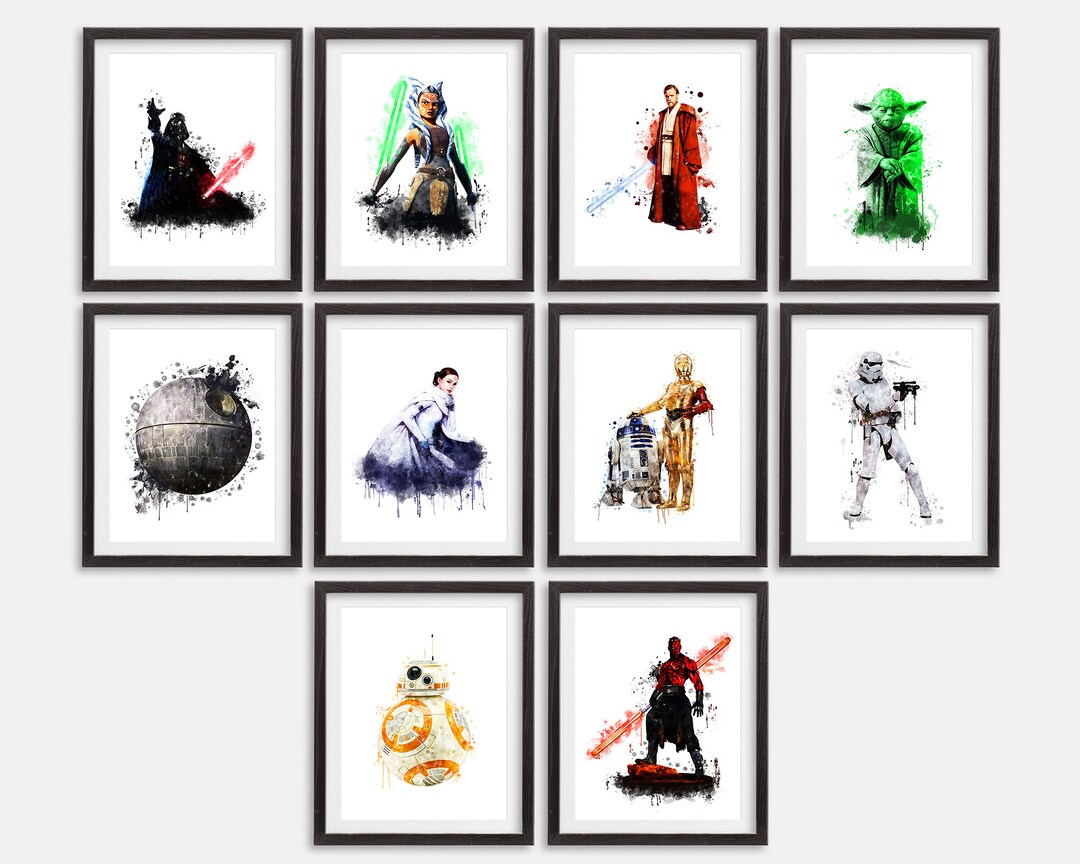 Star Wars Set10 Watercolor Print Darth Vader Printable Star Wars Movie ...