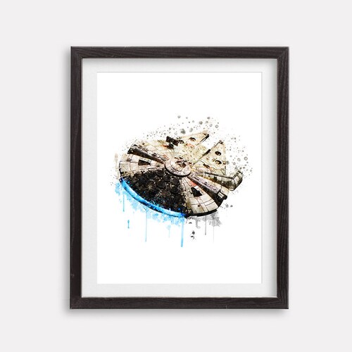 Millenium Falcon Watercolor Print Millenium Falcon Poster - Etsy