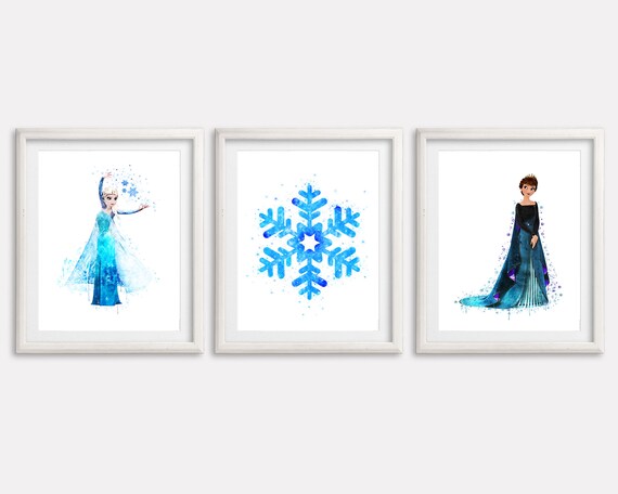 Frozen Printable Watercolor Art Print Poster Frozen Wall Decor | Etsy