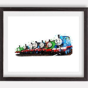 Thomas and Friends Print Thomas Poster Tank Engine Watercolor Thomas ...