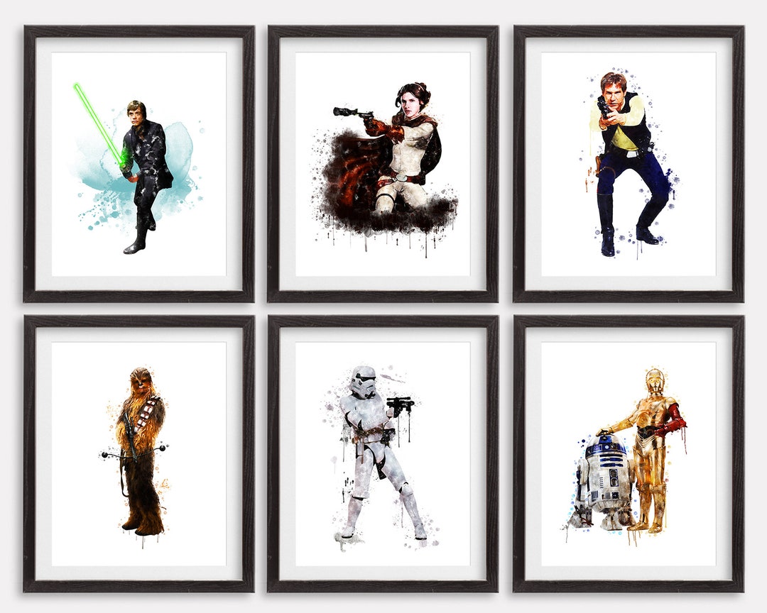 Star Wars Art Prints Poster Watercolor Printable Artwork Decor Princess ...