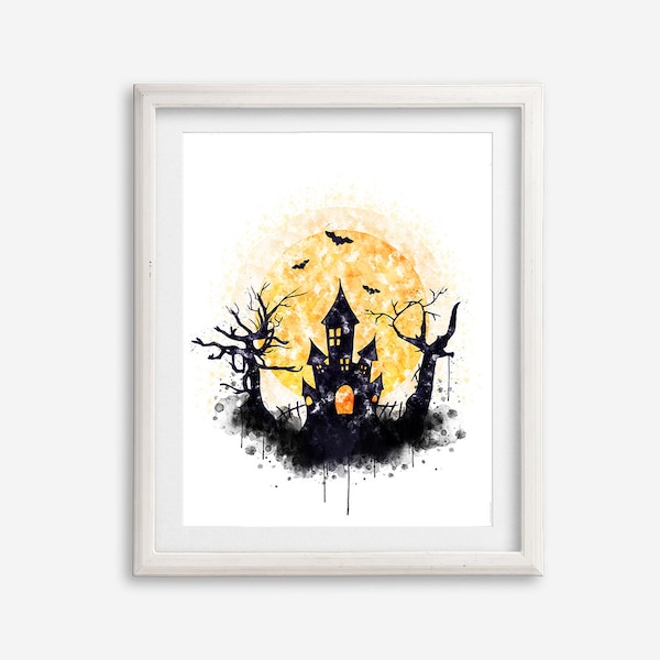 Halloween Watercolor Print - Etsy