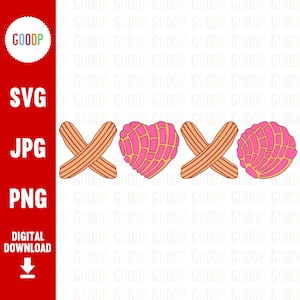 XOXO, Concha, Heart Svg, Valentines Day PNG, Mexican, Svg Files for ...