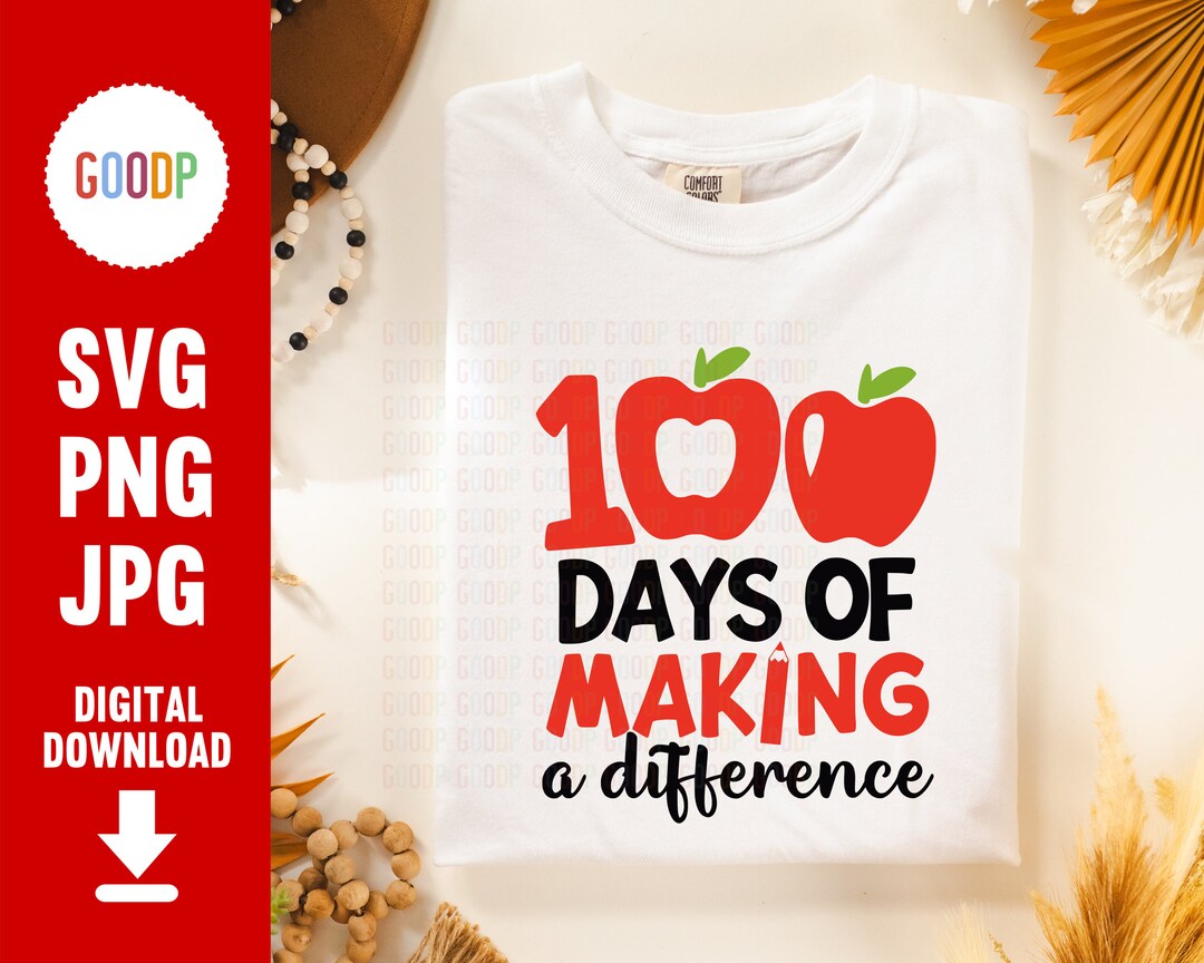 100 Days of Making A Difference 100 Days of School Png Level - Etsy