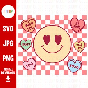 Heart Smiley Face Svg, Smiley Face Svg, Happy Valentines Svg ...