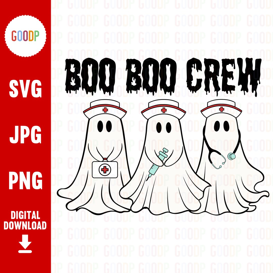 Boo Boo Crew, Nurse Halloween Png, Spooky Season SVG, Svg Files for ...