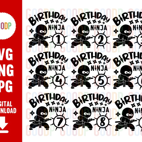 Birthday Ninja Svg - Etsy