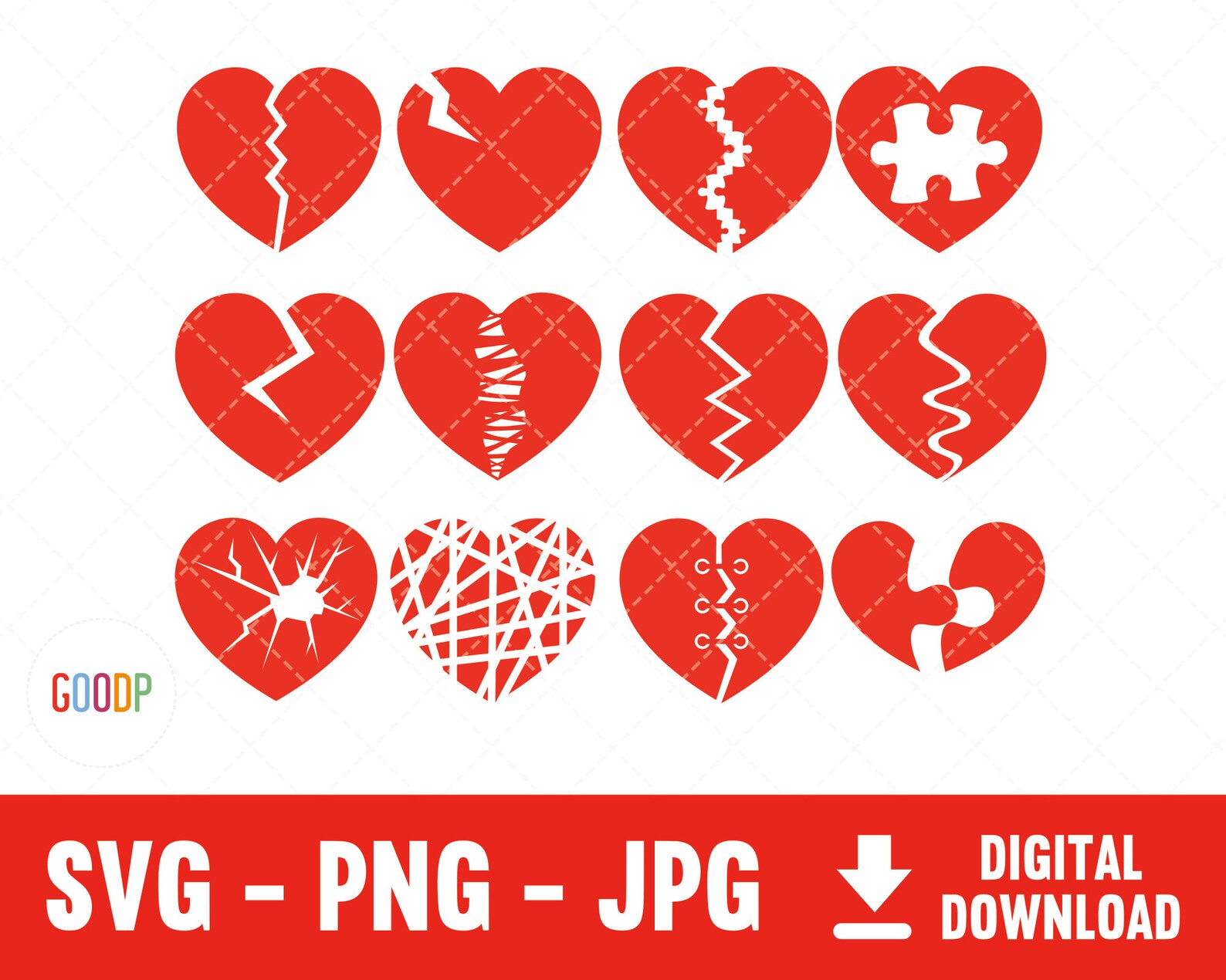 Broken Heart SVG Broken Heart Bundle SVG Broken Heart Love - Etsy