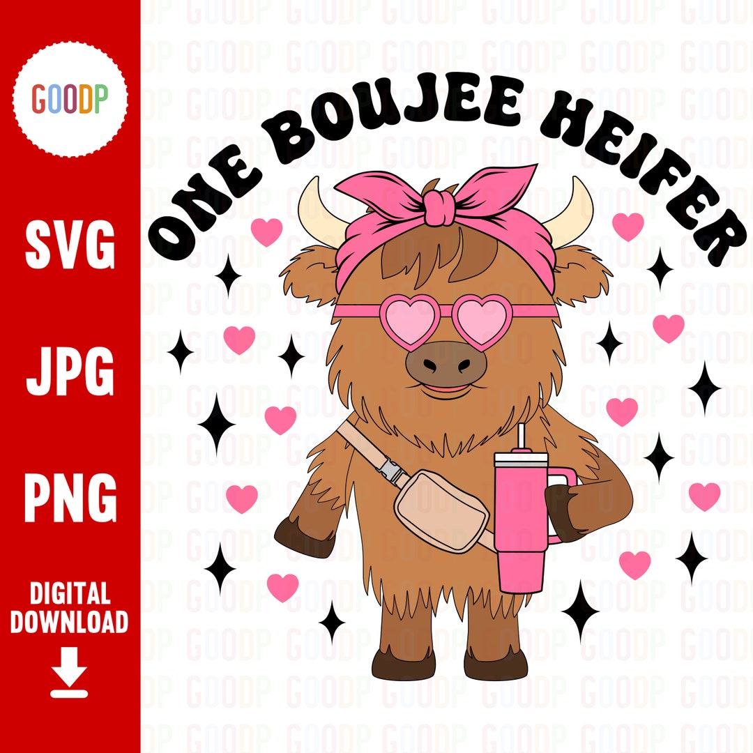 One Boujee Heifer Highland Cow Inspired Belt Bag, Valentine Svg, Svg ...