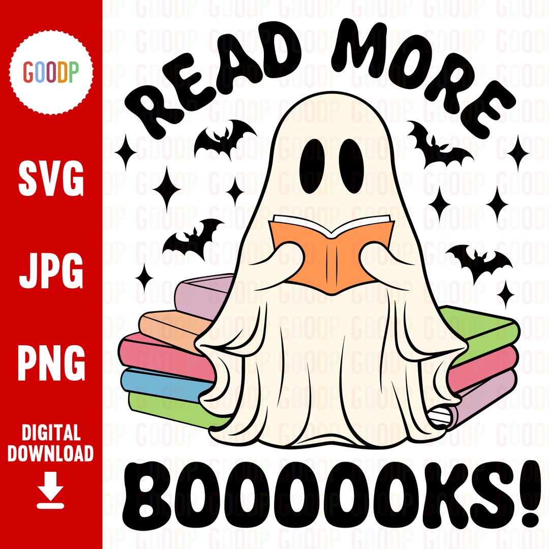 Read More Boooooks, Booooks Svg, Funny Halloween Svg, Ghost Books Svg ...