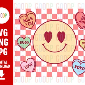 Heart Smiley Face Svg Smiley Face Svg Happy Valentines Svg - Etsy