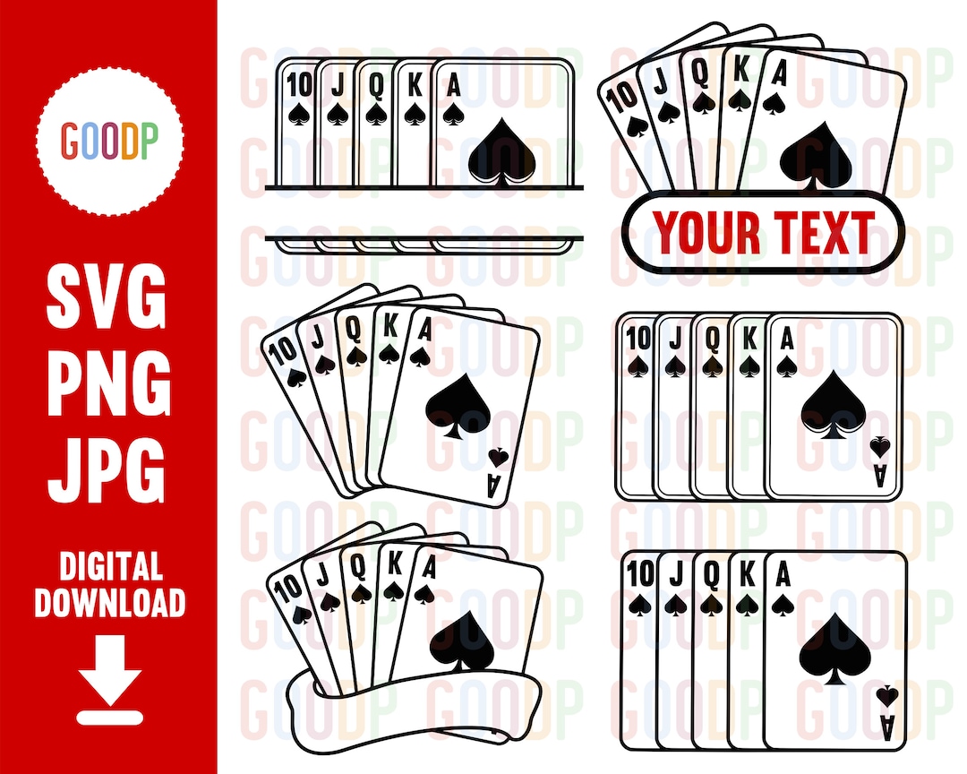Royal Flush Svg, Poker Cards Png, Poker Hand Svg, Blackjack, Poker ...