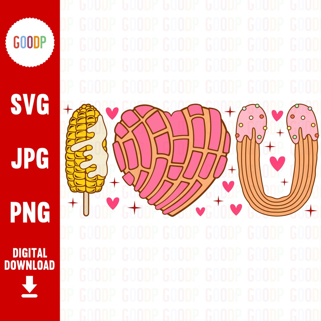 I Love You, Concha, Heart Svg, Valentines Day PNG, Mexican, Svg Files ...