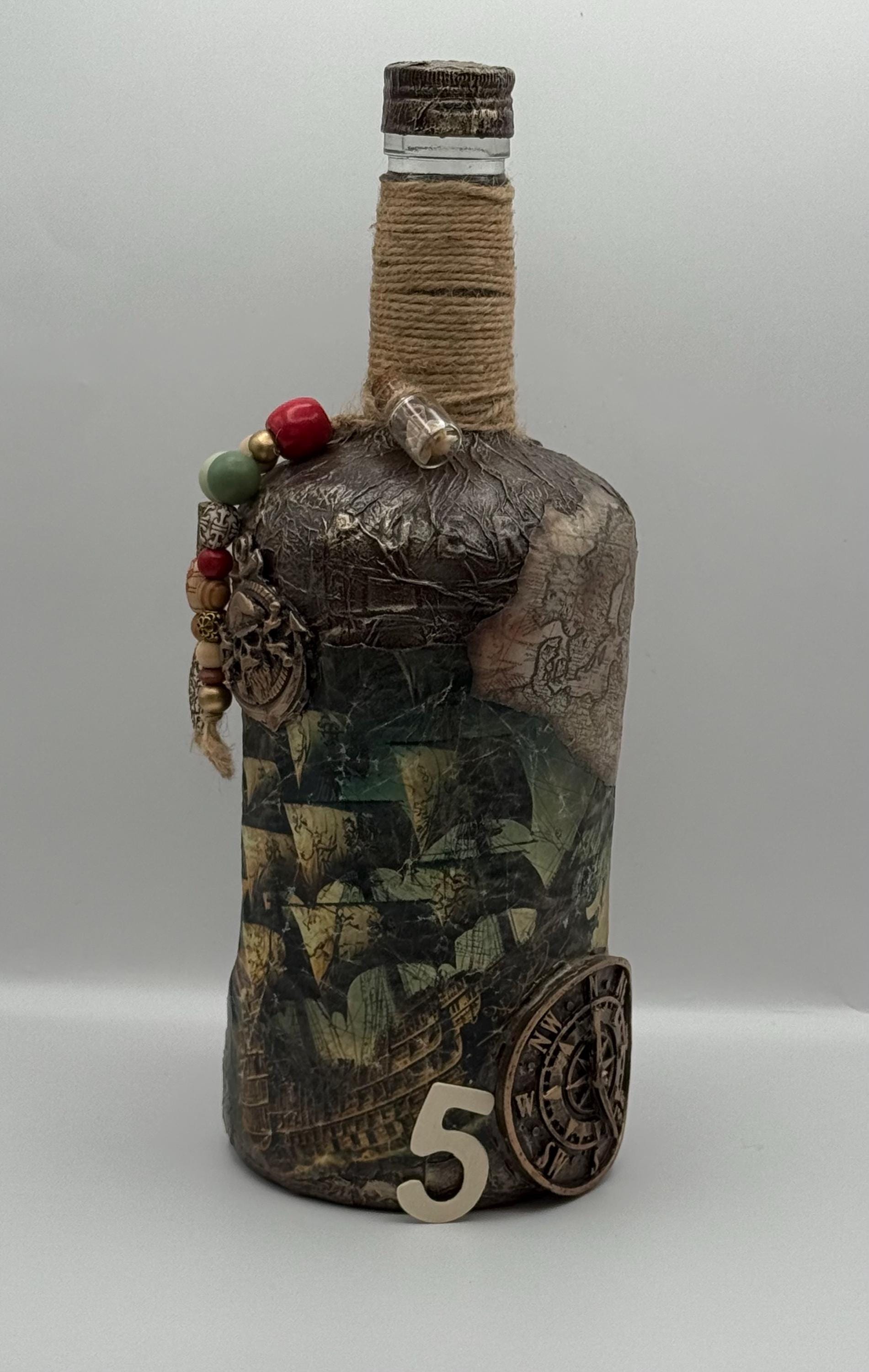 Upcycled Pirate Rum Bottle Decanter: Treasure Map Bar Decoration - Etsy