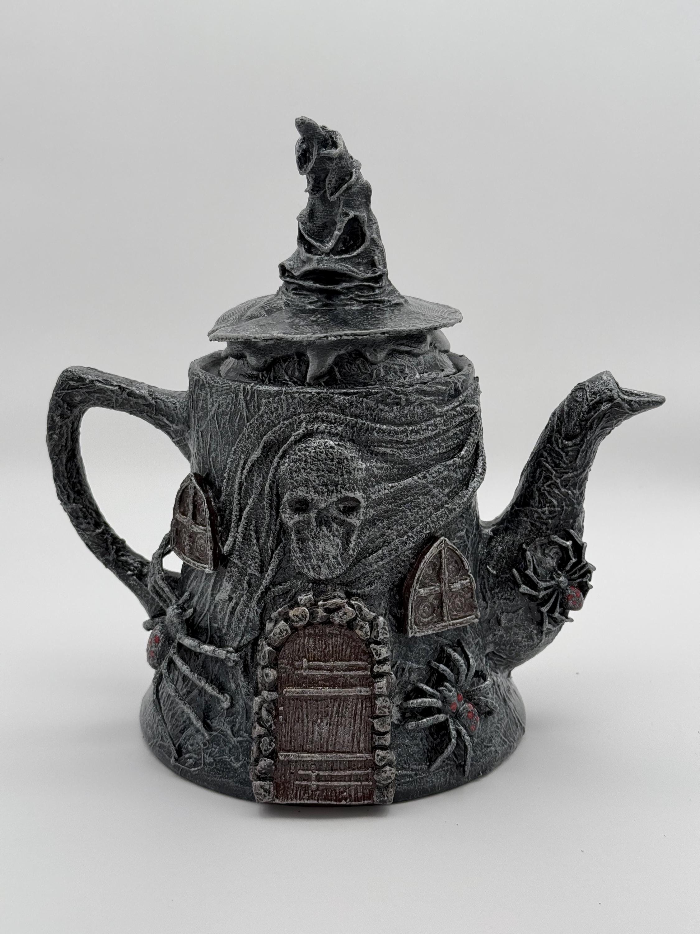 Haunted Teapot, Creepy Decor, Spooky, Handmade Decoration, Gothic Style ...