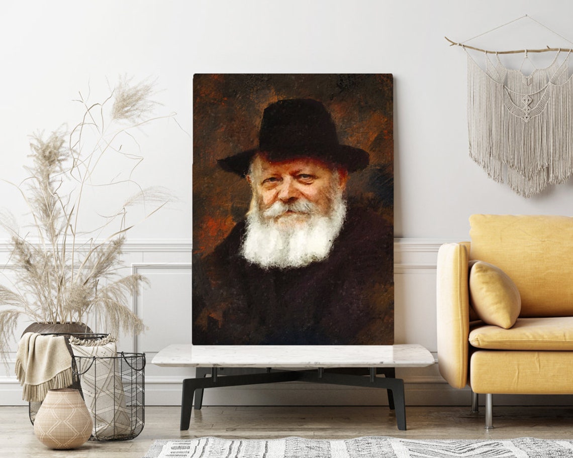 The Lubavitcher Rebbe, Judaism, Chabad Art for Jewish Home. Premium ...