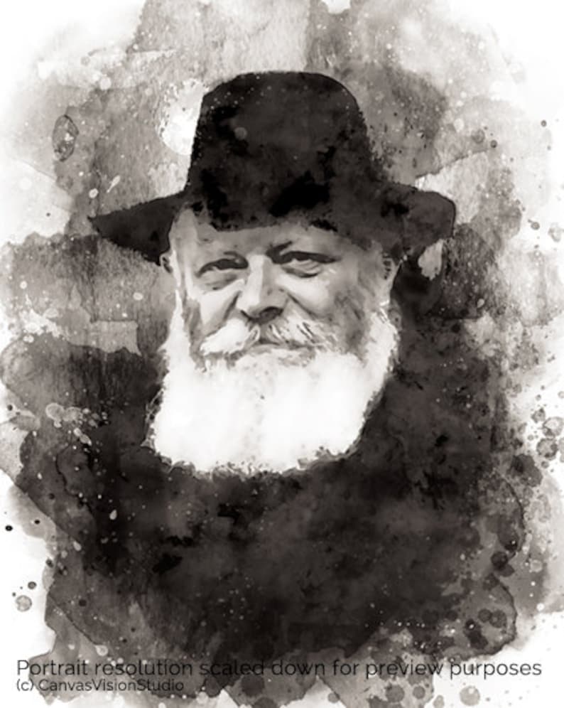 The Lubavitcher Rebbe, Judaism, Chabad Art for Jewish Home. Premium ...
