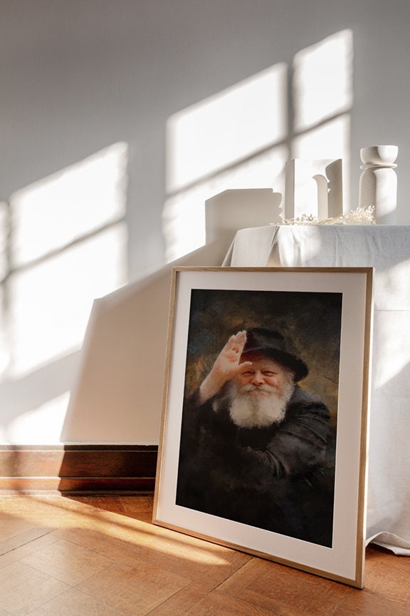 The Lubavitcher Rebbe, Judaism, Chabad Art for Jewish Home. Premium ...