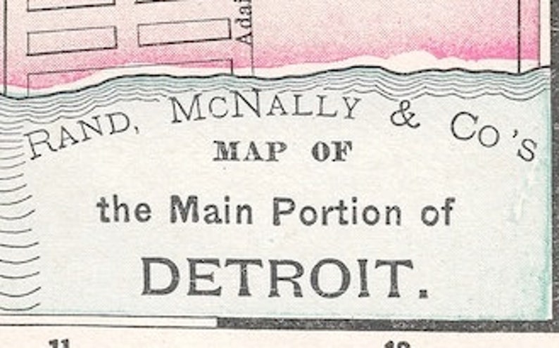 1910 Detroit, Michigan Map - Etsy