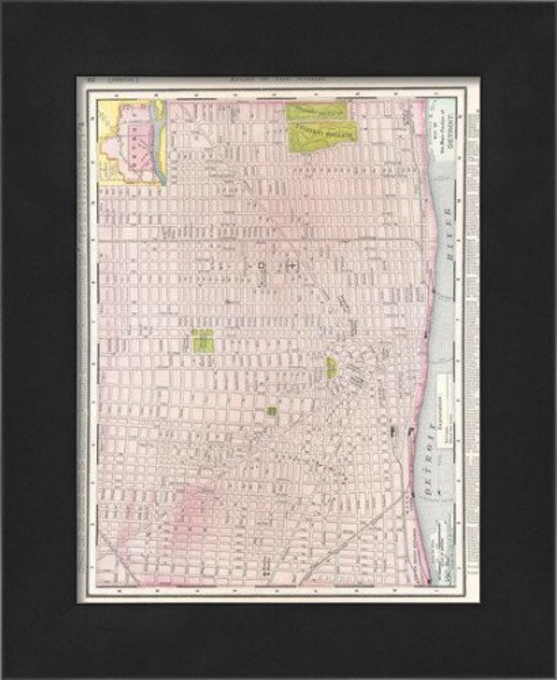 1910 Detroit, Michigan Map - Etsy