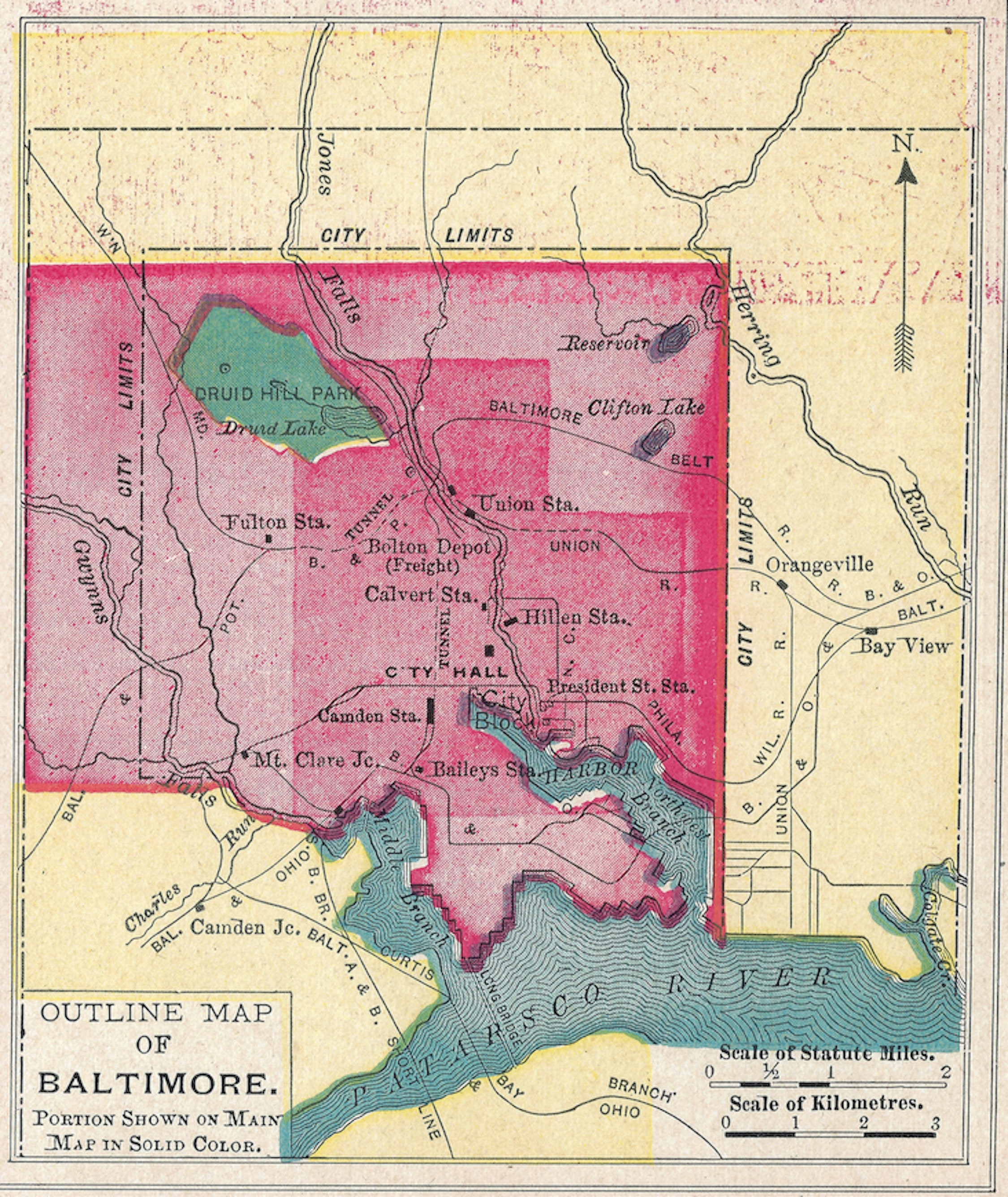 1910 Balitmore, Maryland Map - Etsy
