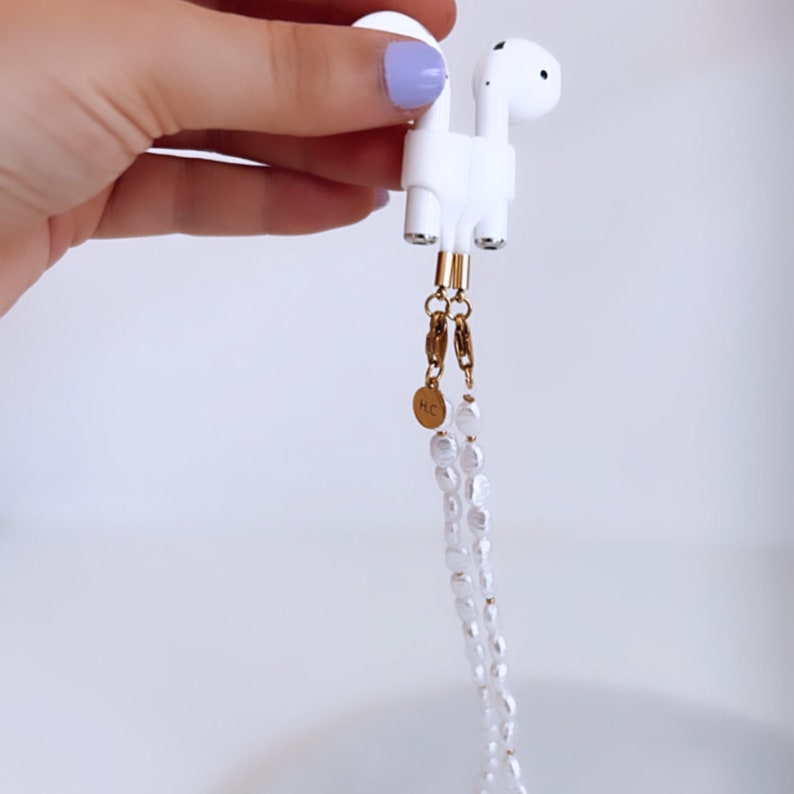 Pearls AirPod Strap Glasses Cord Made of Stainless Steel - Etsy