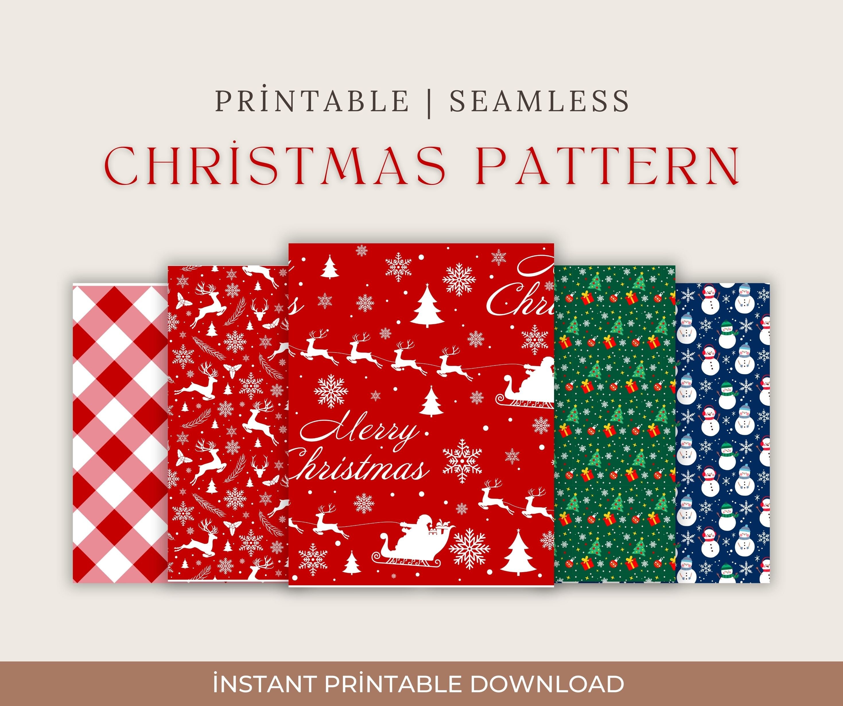 Christmas Digital Paper, Seamless Christmas Pattern, Holiday Scrapbook ...