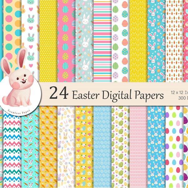 Bunny Digital Papers - Etsy