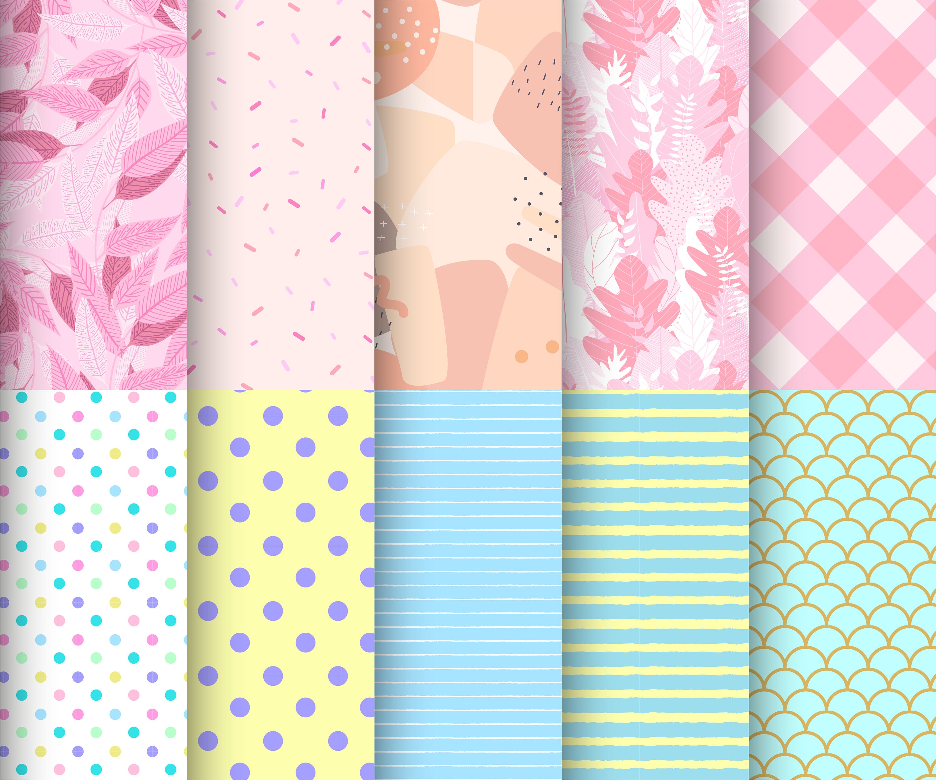 Pretty Pastels Digital Paper, Pastel Scrapbook Digital Paper, Pastel ...