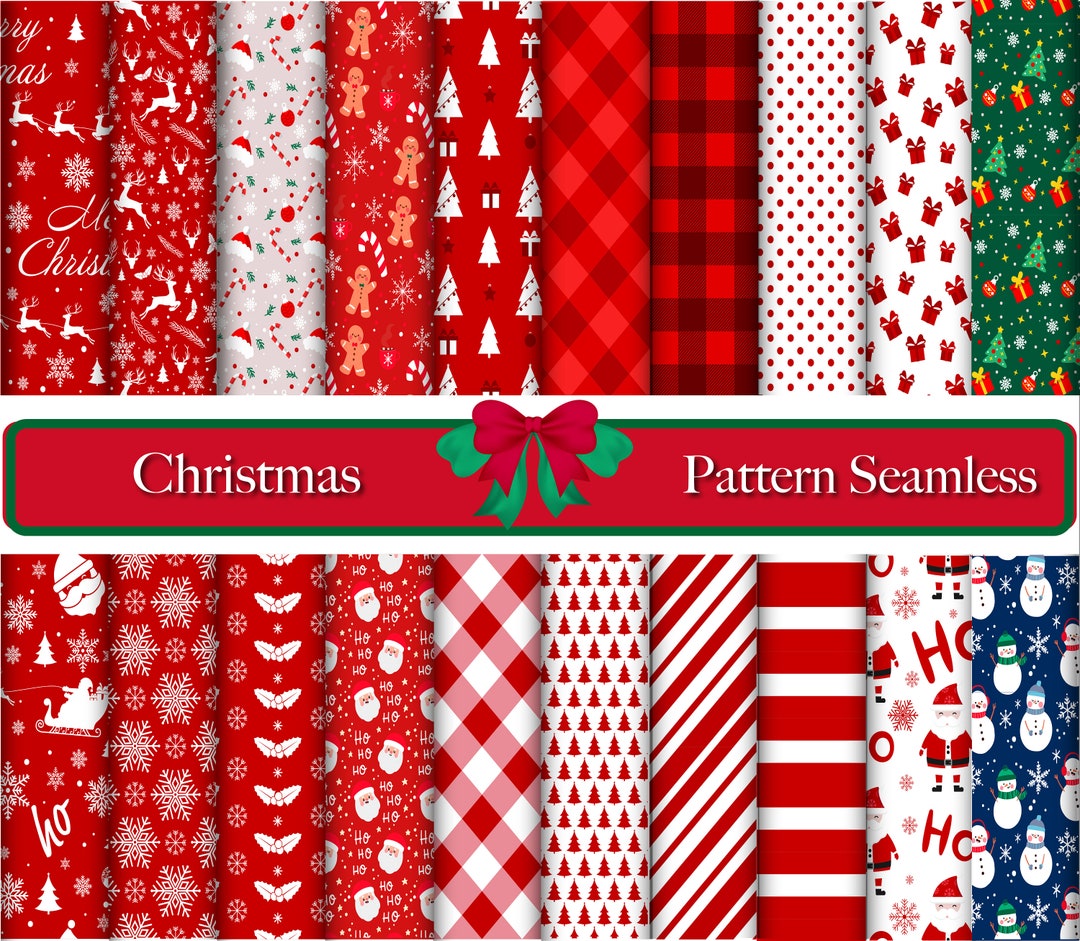 Christmas Digital Paper, Seamless Christmas Pattern, Holiday Scrapbook ...