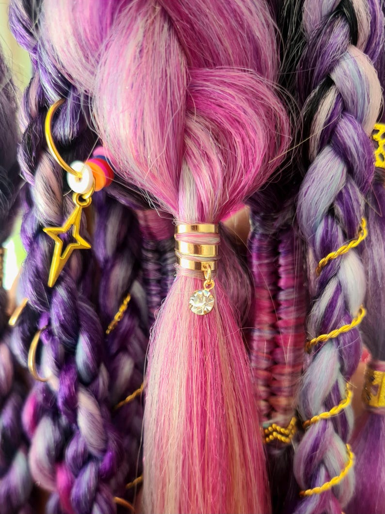 Glitter Festival Hair Braid Extension Ponytail Crystal Gems Hair Charms ...