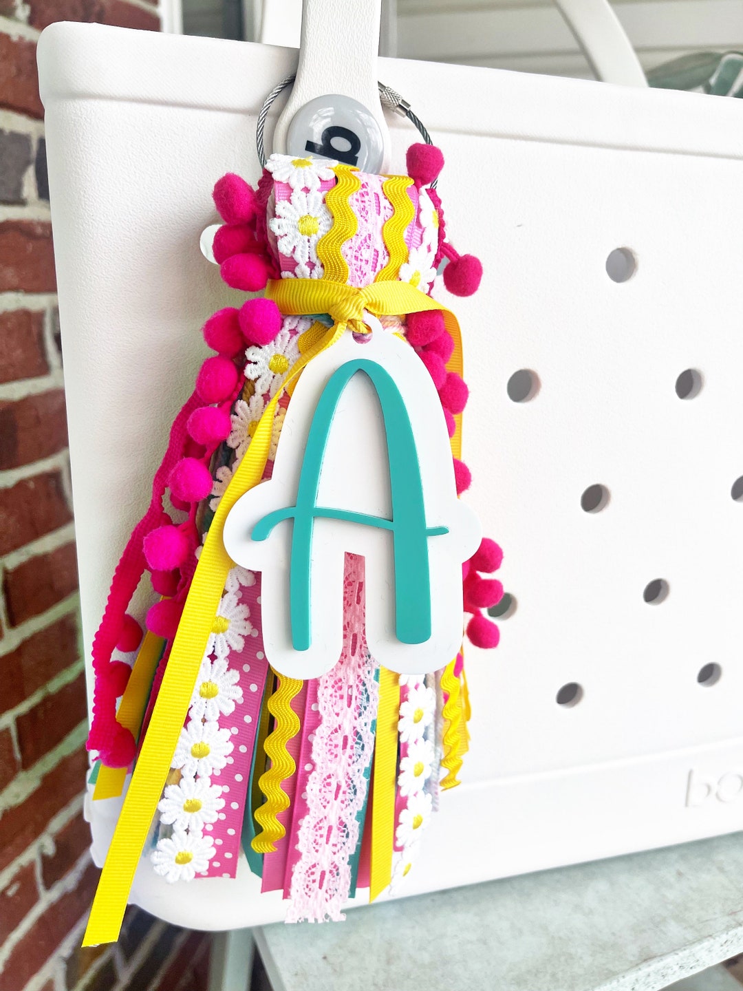 Monogram Bag Tag, Bag Charm, Acrylic Bag Tag, Beach Bag Tag, Monogram ...