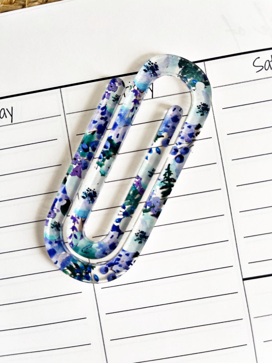 Floral Acrylic Jumbo Paper Clip Bookmark, Teacher Gift - Etsy