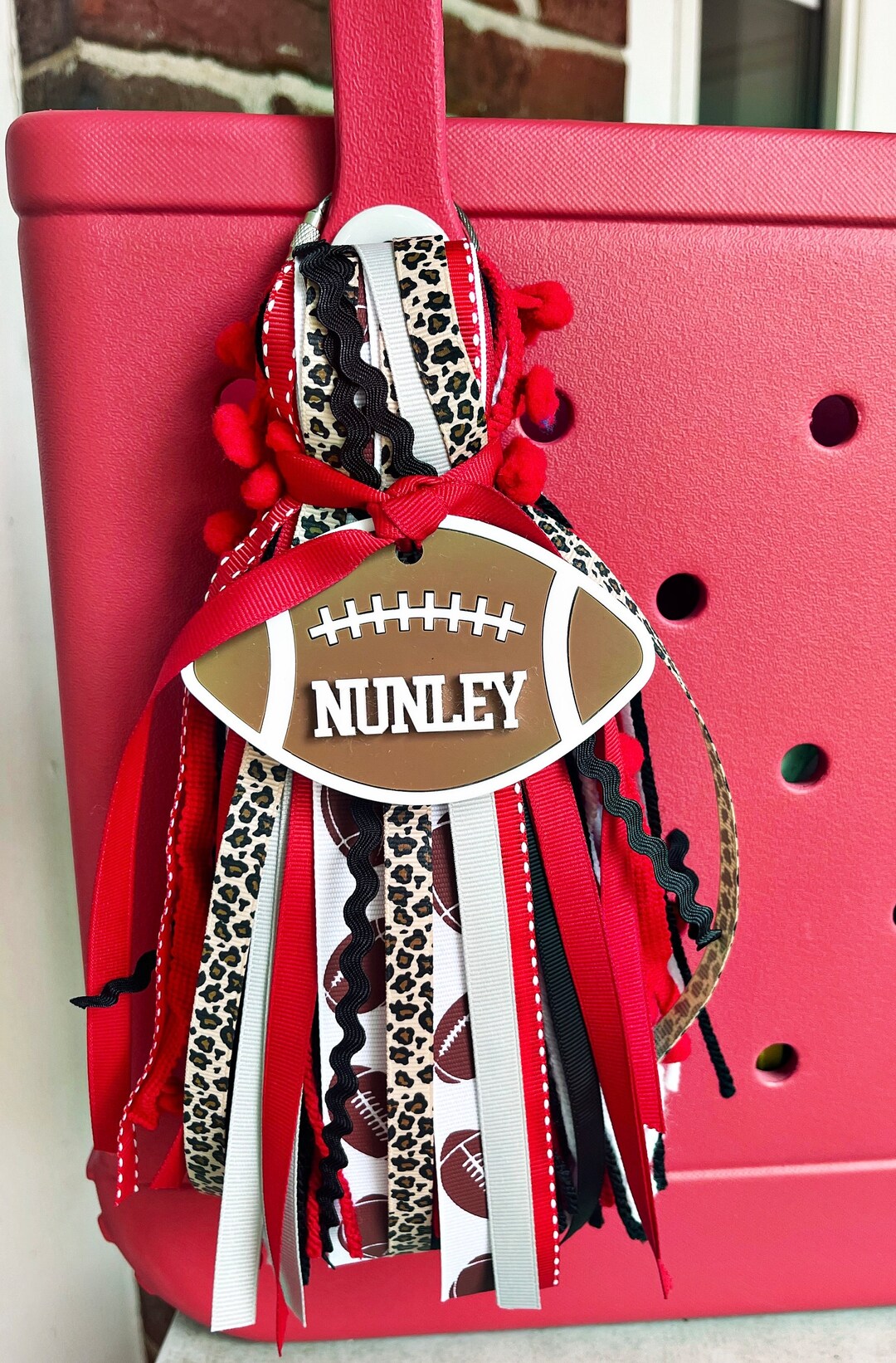 Football Bag Tag, Bag Charm, Acrylic Bag Tag, Sports Bag Tag, Football ...