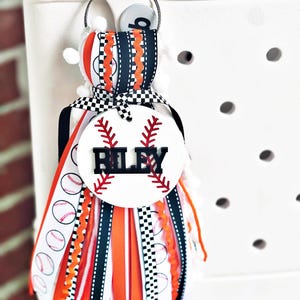 Personalized Baseball Bag Tag: Acrylic Charm With Tassel - Etsy