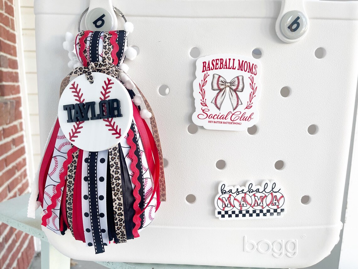 Personalized Baseball Bag Tag: Acrylic Charm With Tassel - Etsy