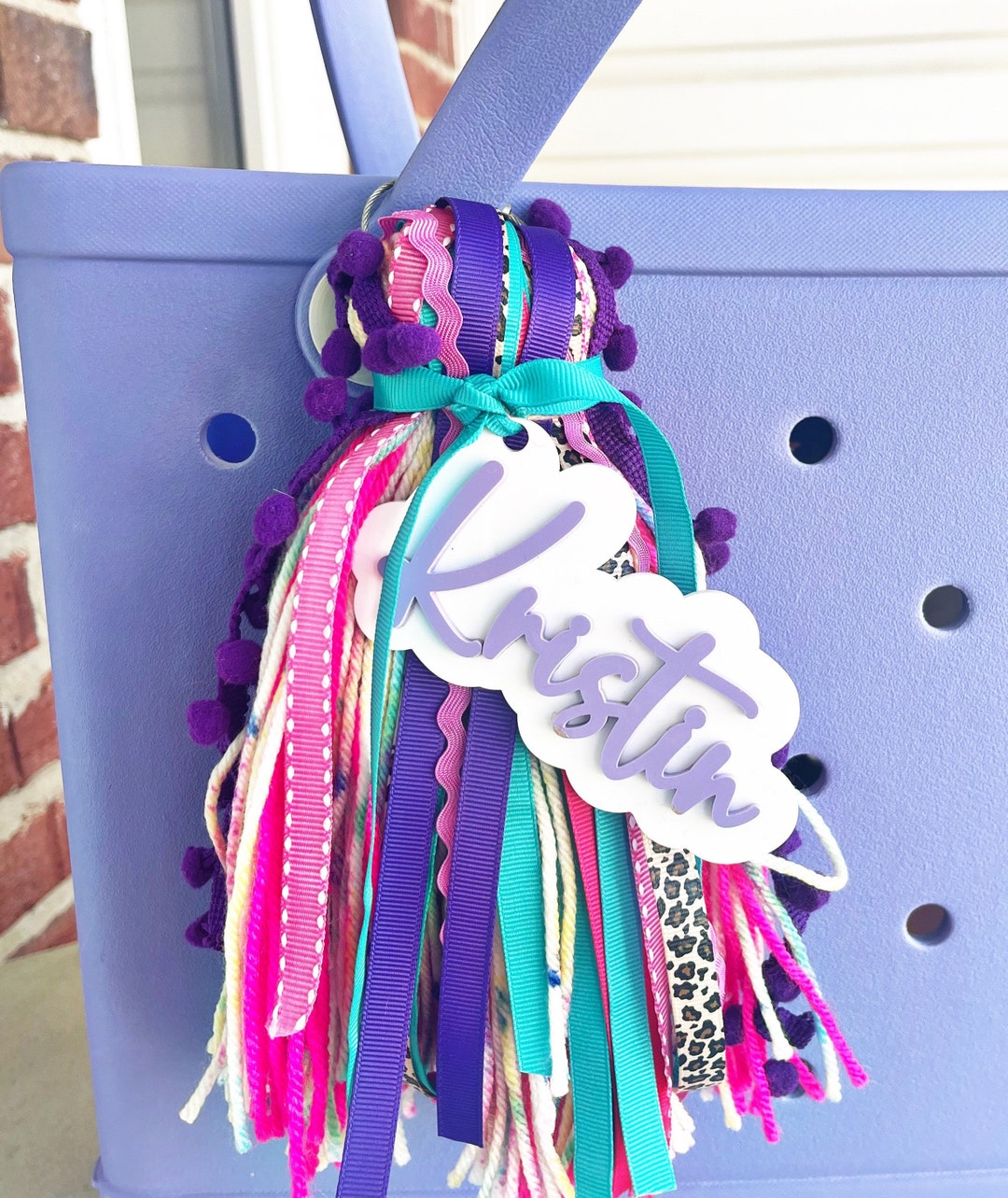 Monogram Bag Tag, Name Bag Tag, Beach Bag Tag, Pool Bag Charm, Initial ...