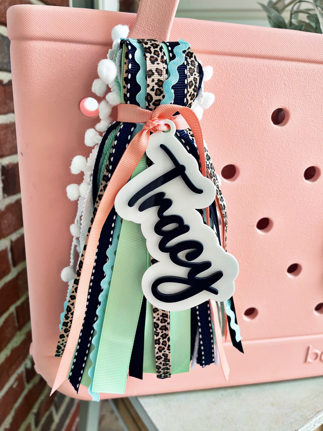 Monogram Bag Tag, Bag Charm, Acrylic Bag Tag, Beach Bag Tag, Pool Bag ...