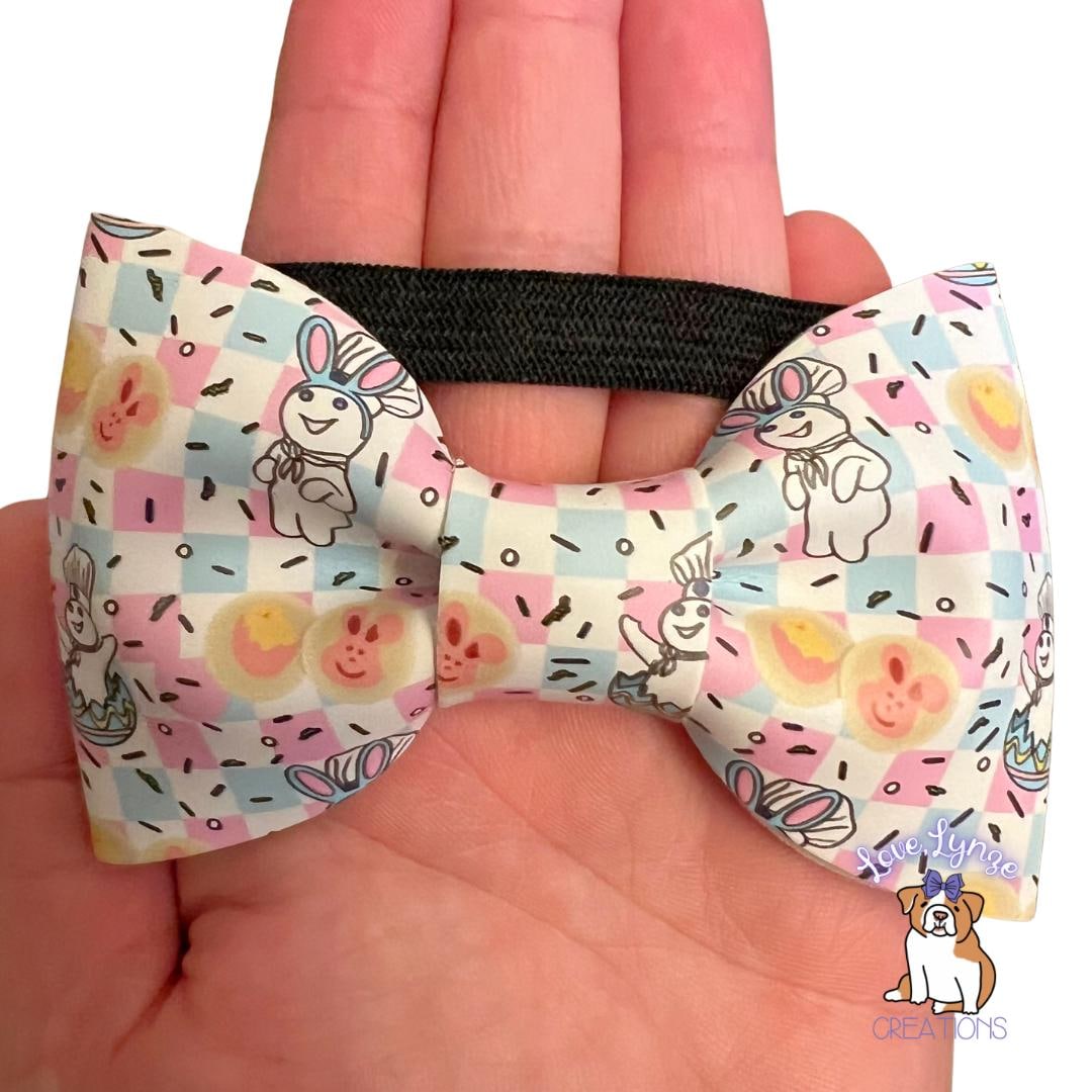 Spring & Easter Bunny Bow Tie – Adjustable Elastic Neck Band – Handmade ...