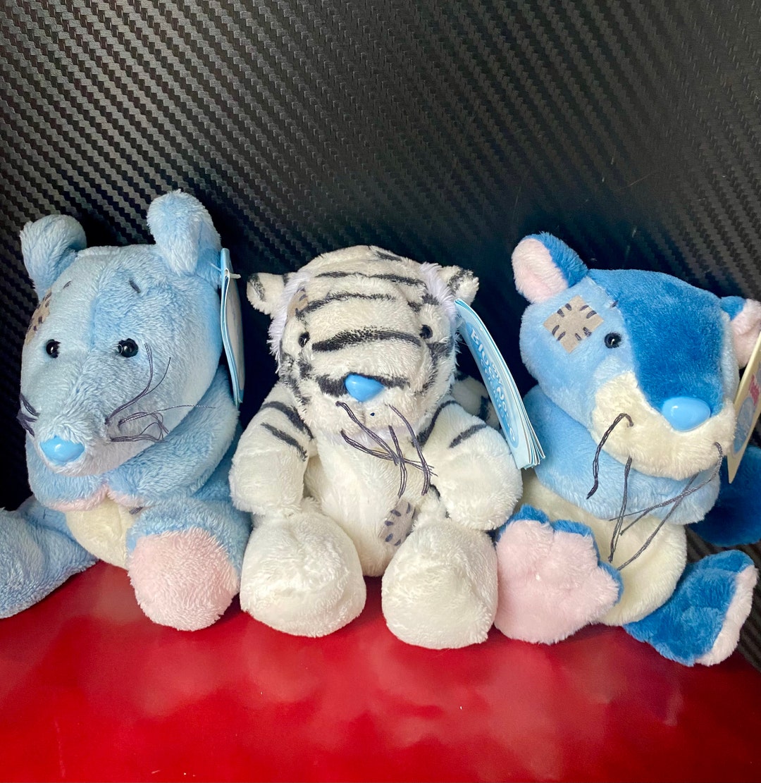 Retired. Rare. Blue Nose Friends. Mouse, White Tiger, Gerbil. Plushie ...
