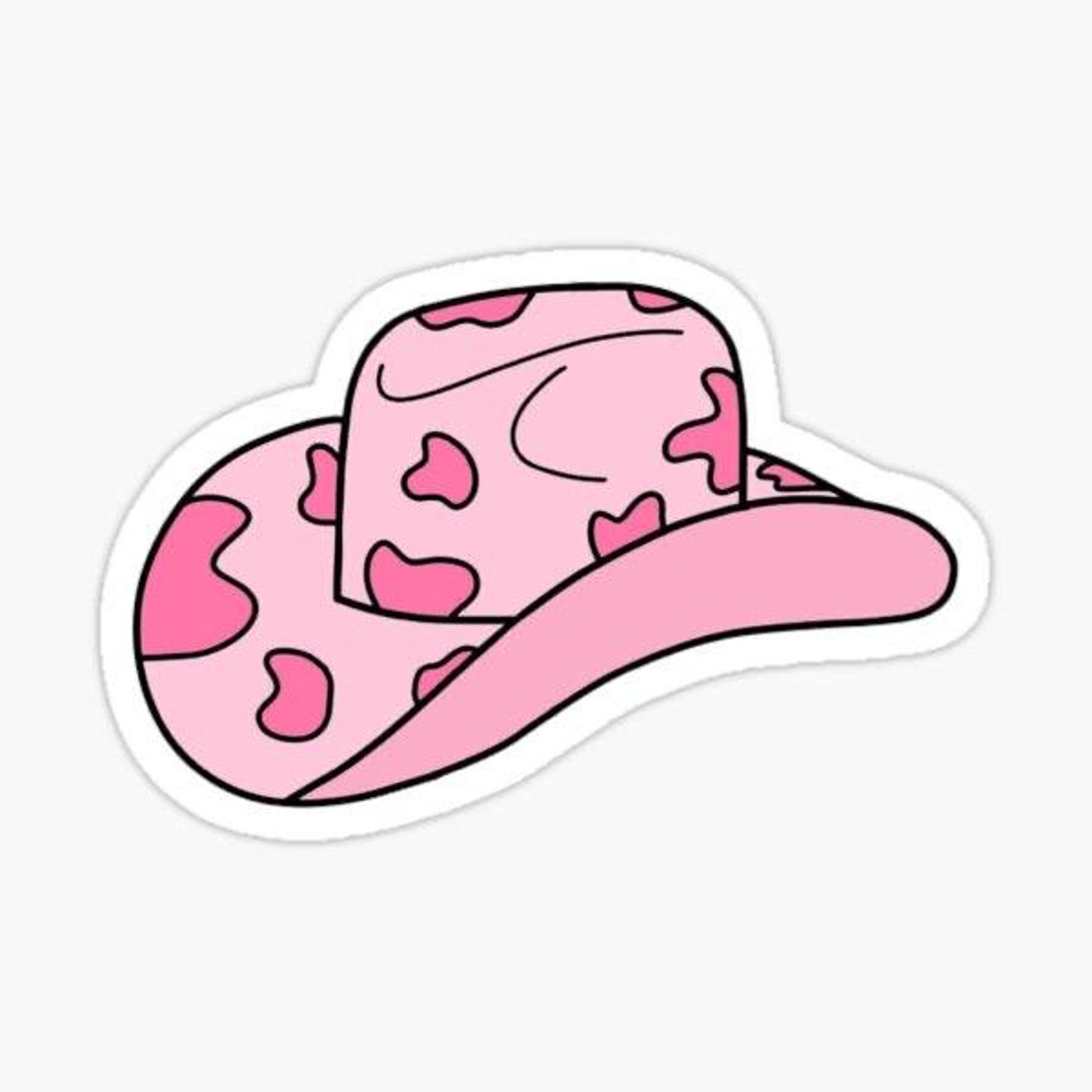 Pink Cowboy Hat Sticker - Etsy