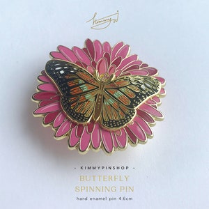 Monarch Butterfly Spinning Pin, Enamel Pin, Brooch Pin - Etsy