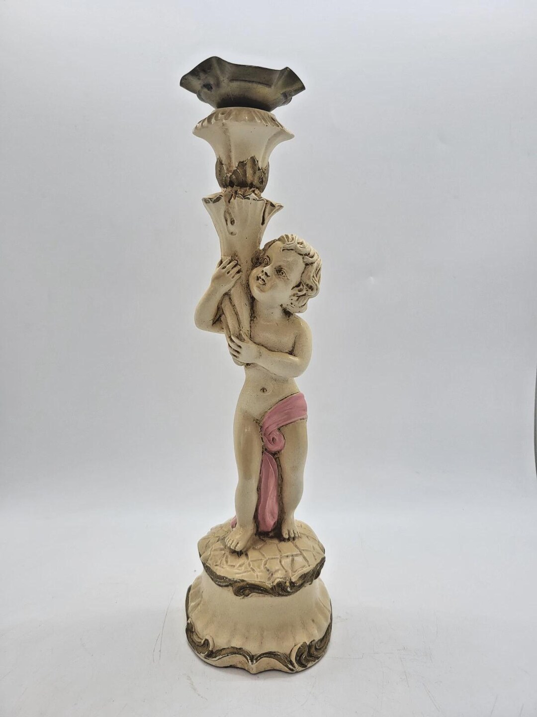 Vintage Figure - Candlestick Boy Path Angel for One Candle - Etsy