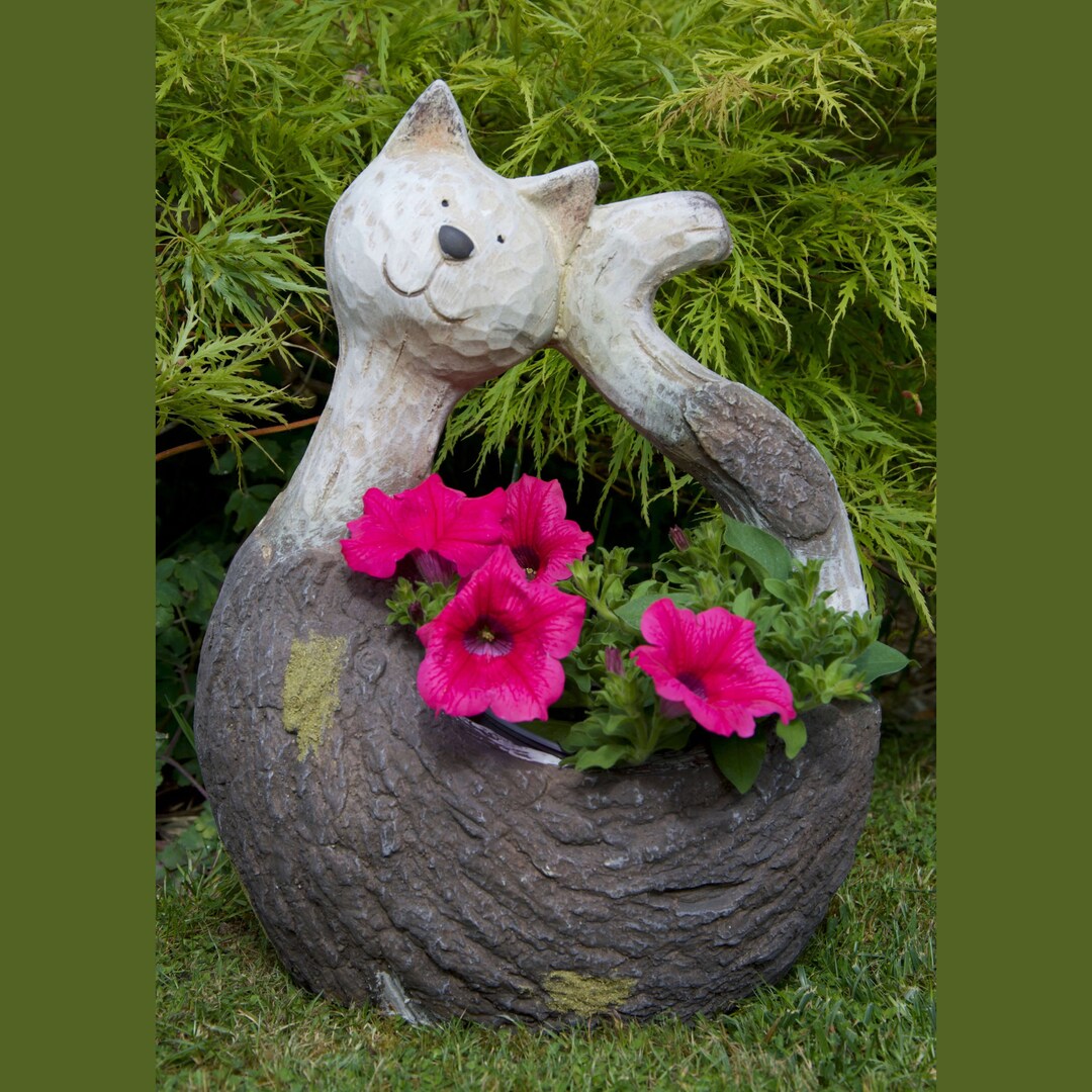 Cat Garden Planter, Cat Planter, Ornamental Garden Planters, Cat Lovers ...