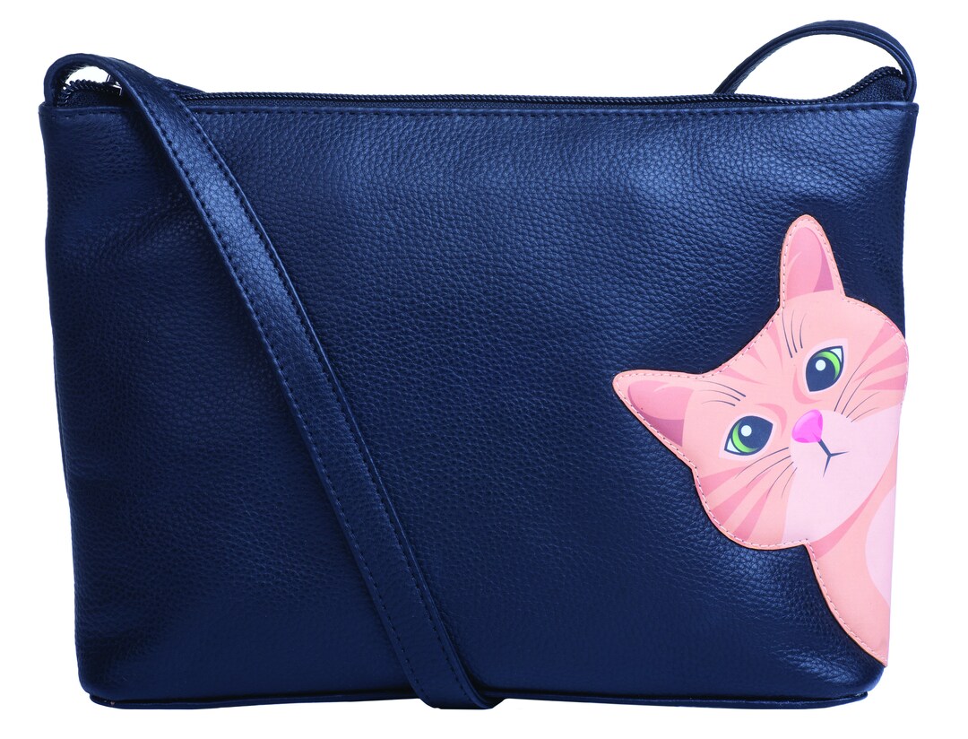 Leather Cleo Ginger Cat Matinee Cross Body Bag in Black, Multi ...