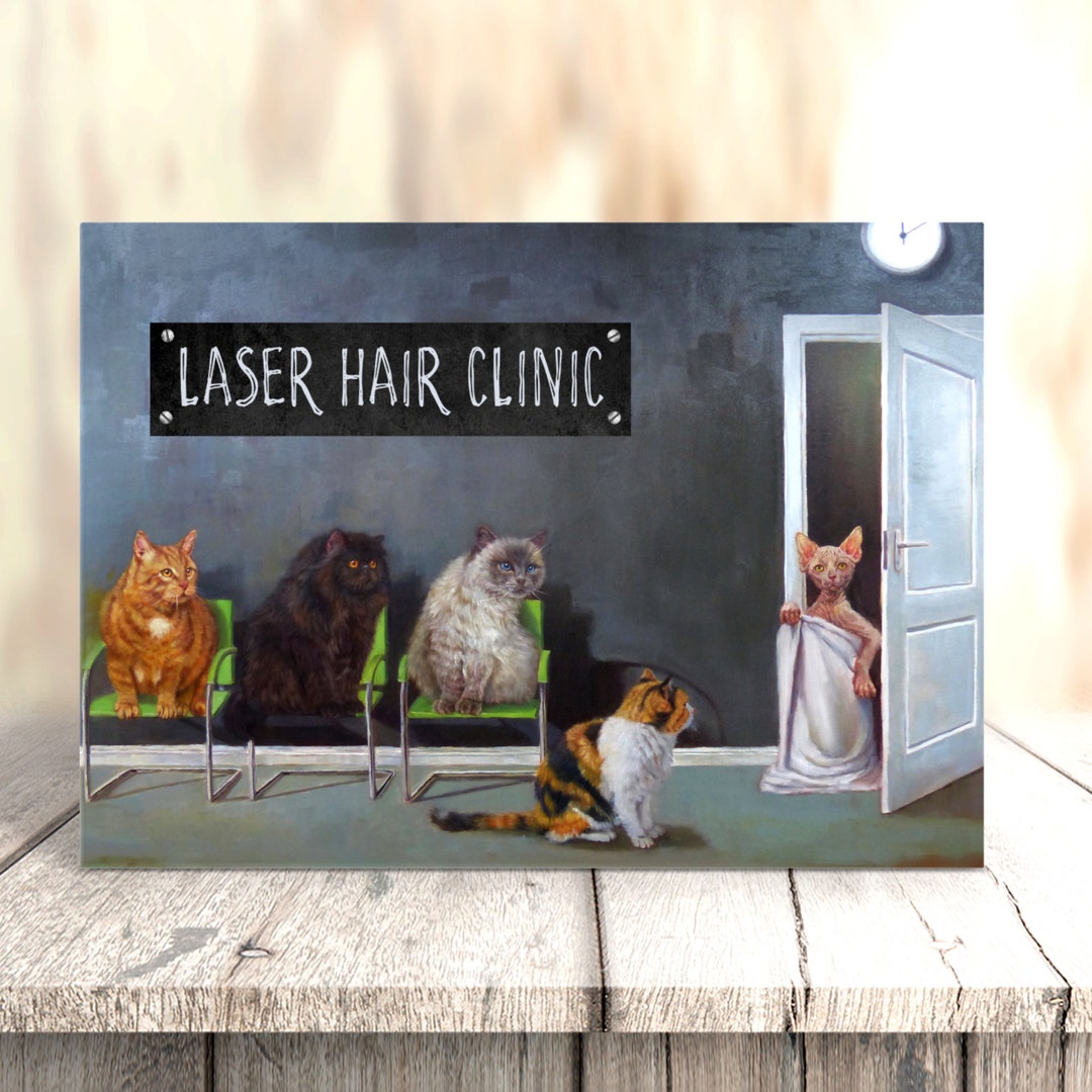 Funny Whimsical Humorous Cat Card Funny Cat Artist Card Card for Cat ...