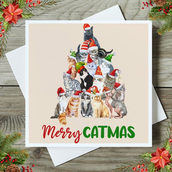 Cat Christmas Cards - Etsy