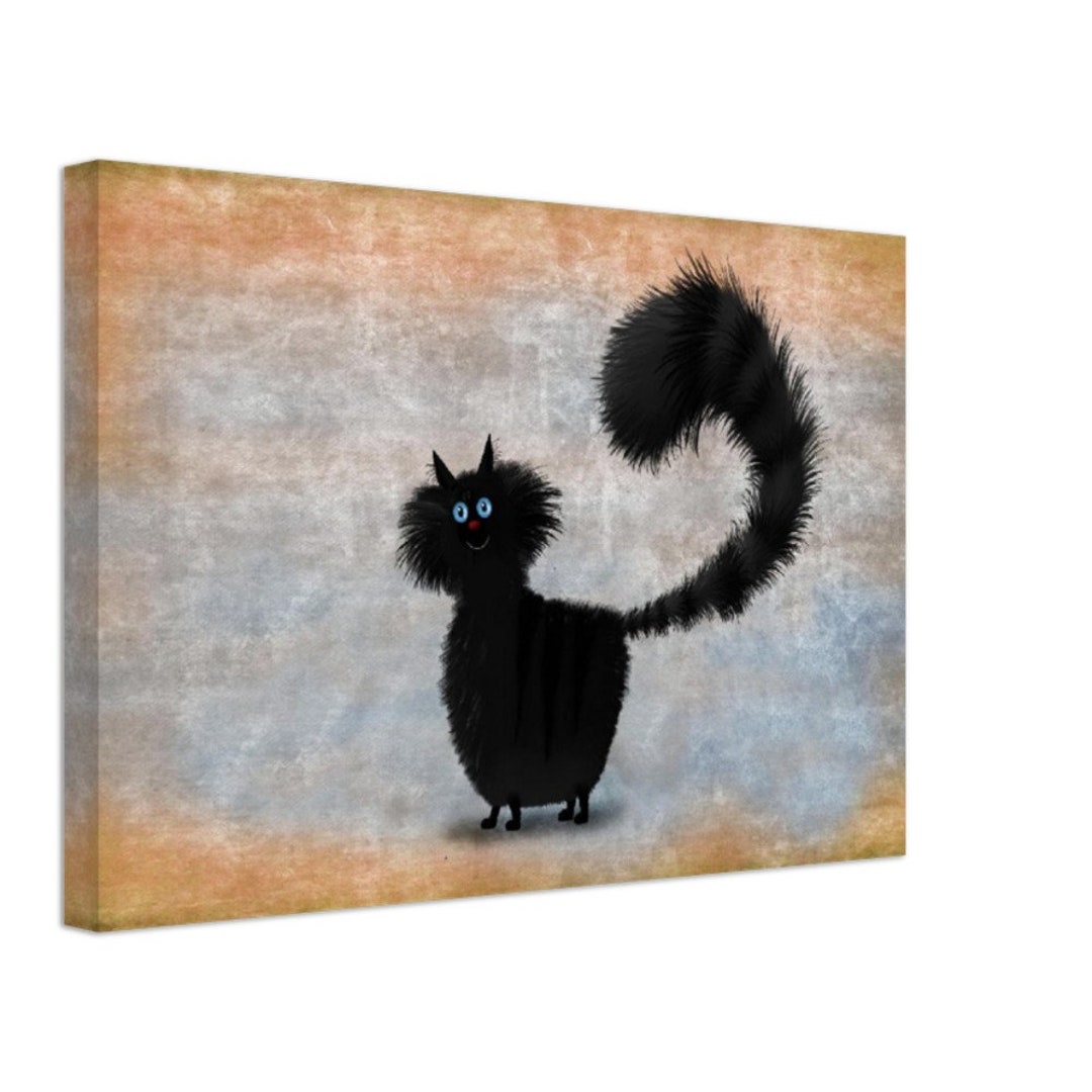 Bourbon Funny Black Cat Canvas Print - Etsy