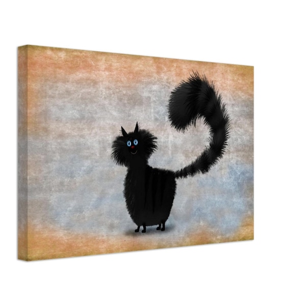 Black Cat Canvas Print - Etsy