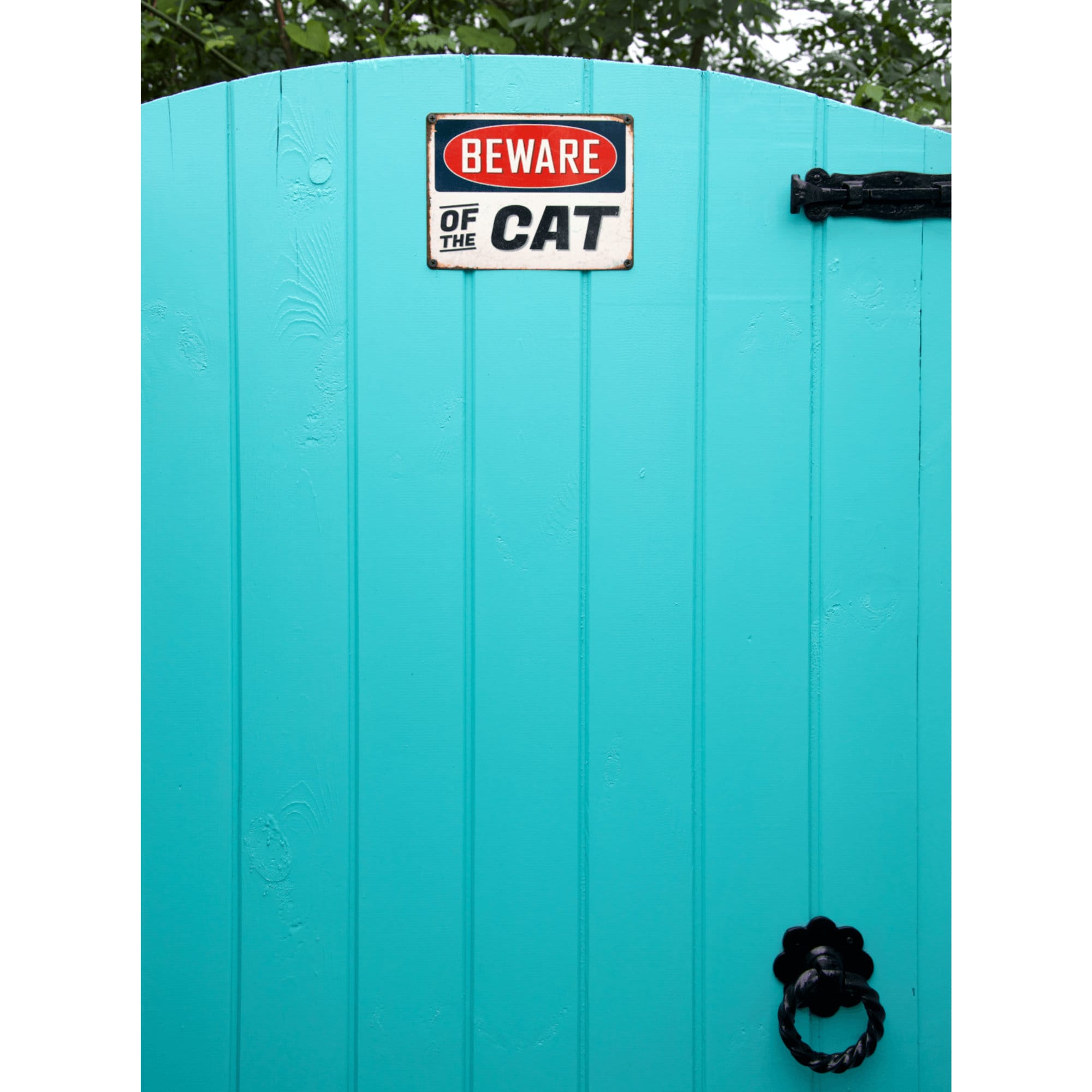BEWARE of Cat Sign Metal Beware of Cat Gate Sign Distressed - Etsy
